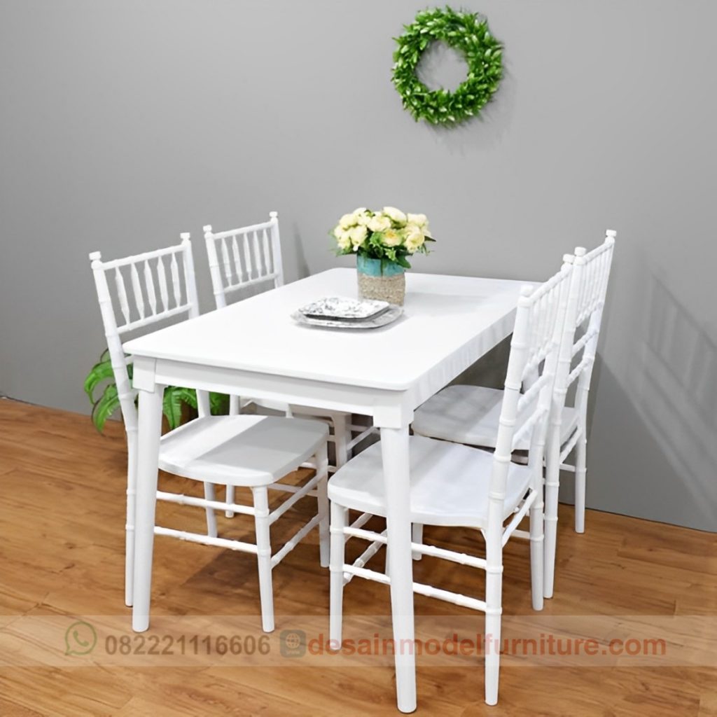 Tiffany Dining Table Set With Modern White Duco - Desain model furniture